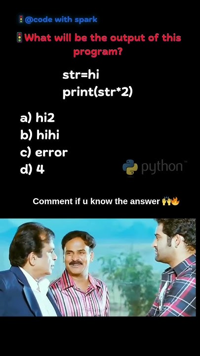 Python Logical Question 💯🙌 Python Quiz Shorts Pythonquiz Python Memes Programming 