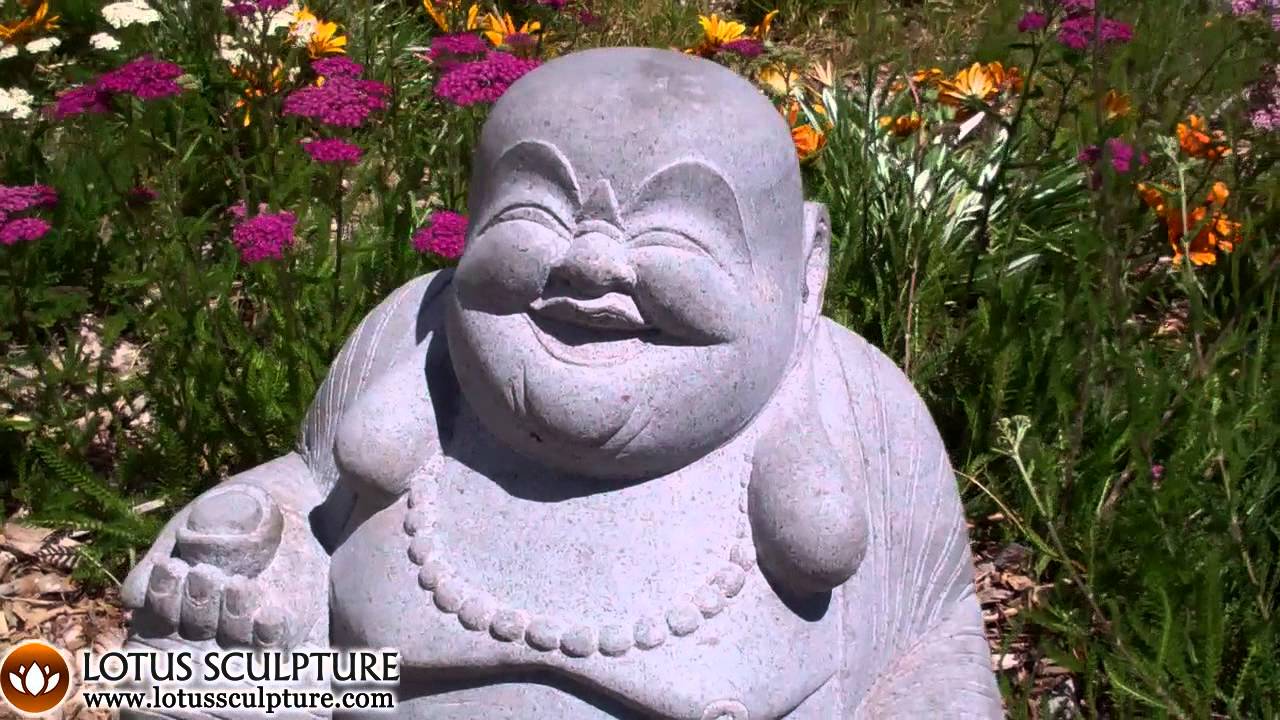 Stone Garden Fat & Happy Hotei Buddha Statue - YouTube