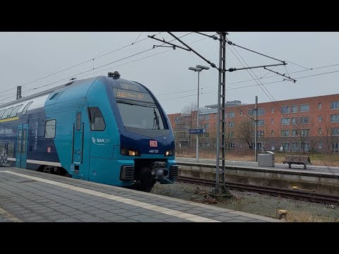 Arrival RE 80 (Deutsche Bahn) from Hamburg Hbf at station Lübeck Hbf ...