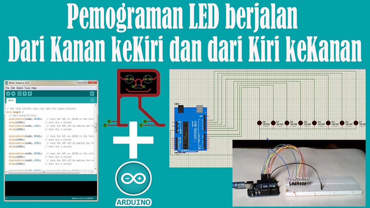 Pembelajaran Arduino 4 Pemograman Arduino Led Berjalan Dari Kanan Ke 1690