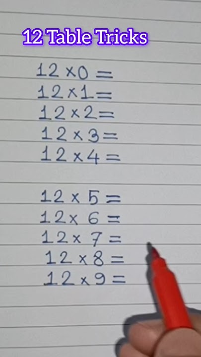 12 Table Tricks/How to Learn 12 Table/Multiplication Table Tricks # ...