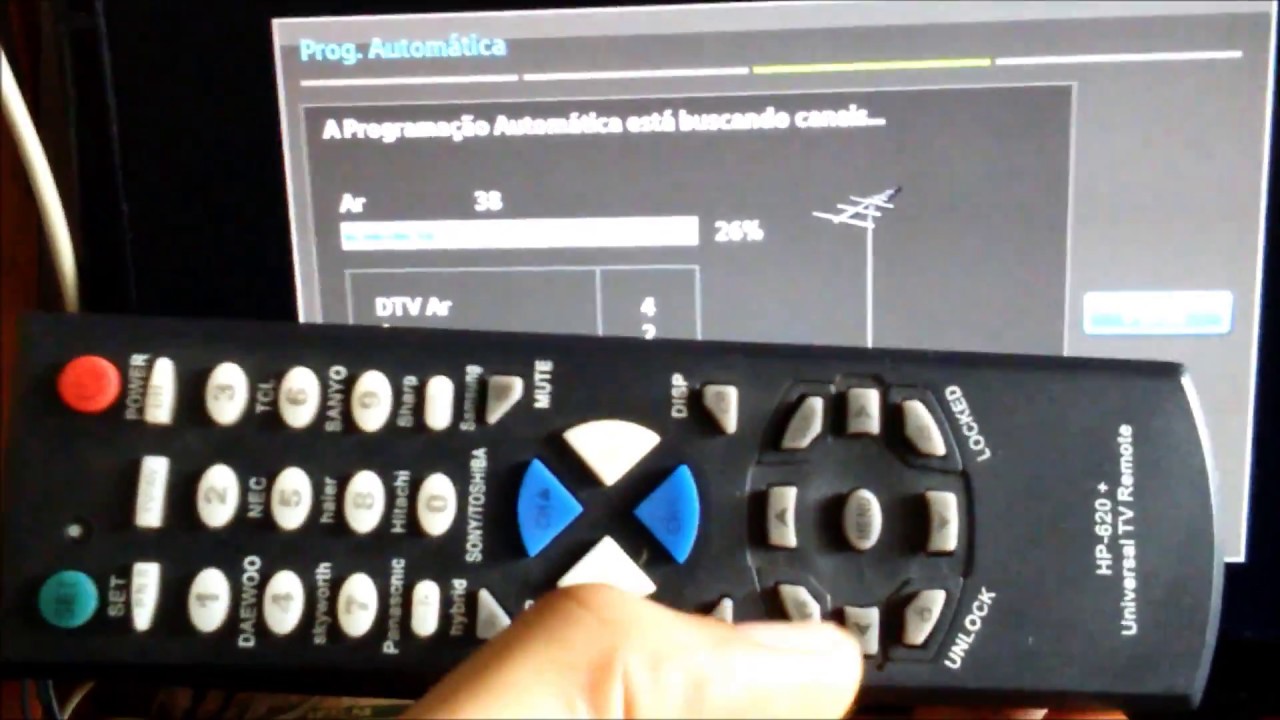 COMO SINTONIZAR CANAIS DIGITAIS COM CONTROLE UNIVERSAL - YouTube