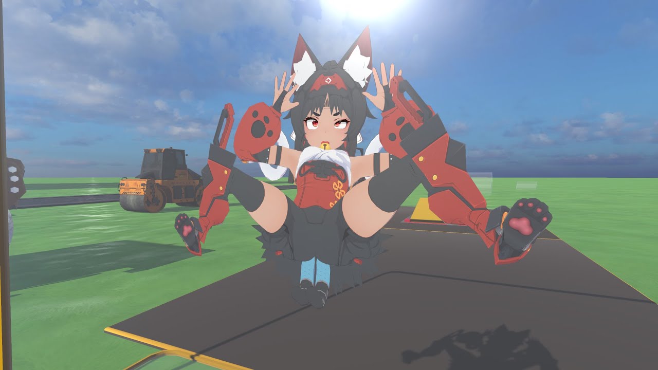 [平面化]ZZZの猫又ぺっちゃんこのペラペラに平面化 Malleable Girl Simulator - YouTube
