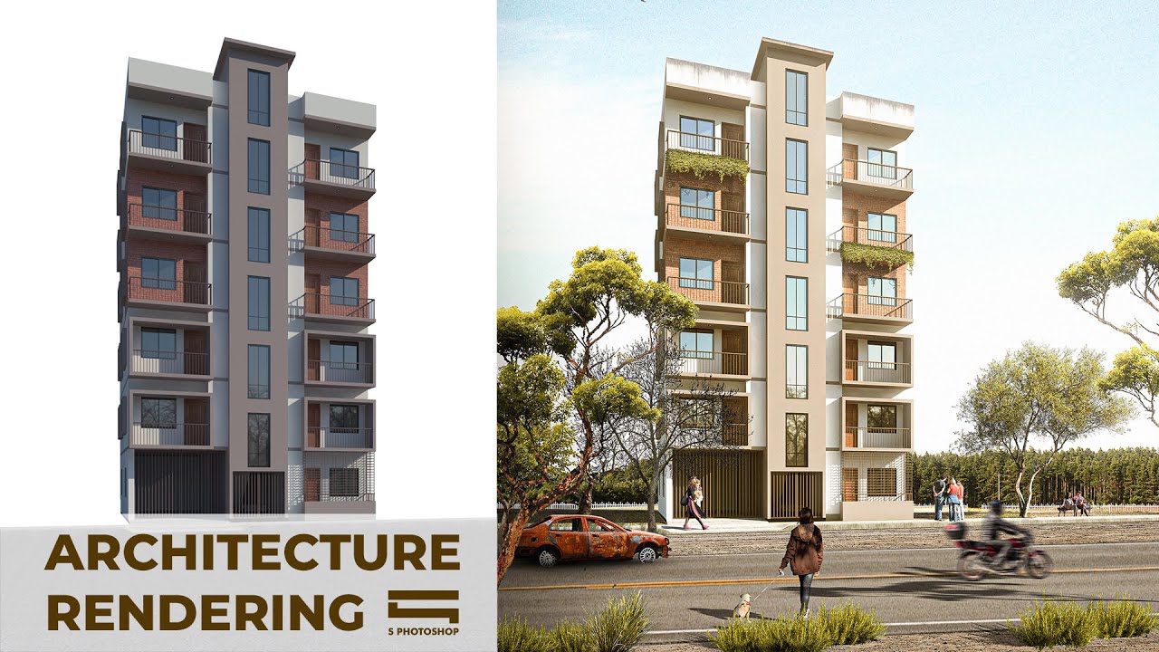 Architecture Rendering using Photoshop step by step (Hậu kỳ kiến trúc ...