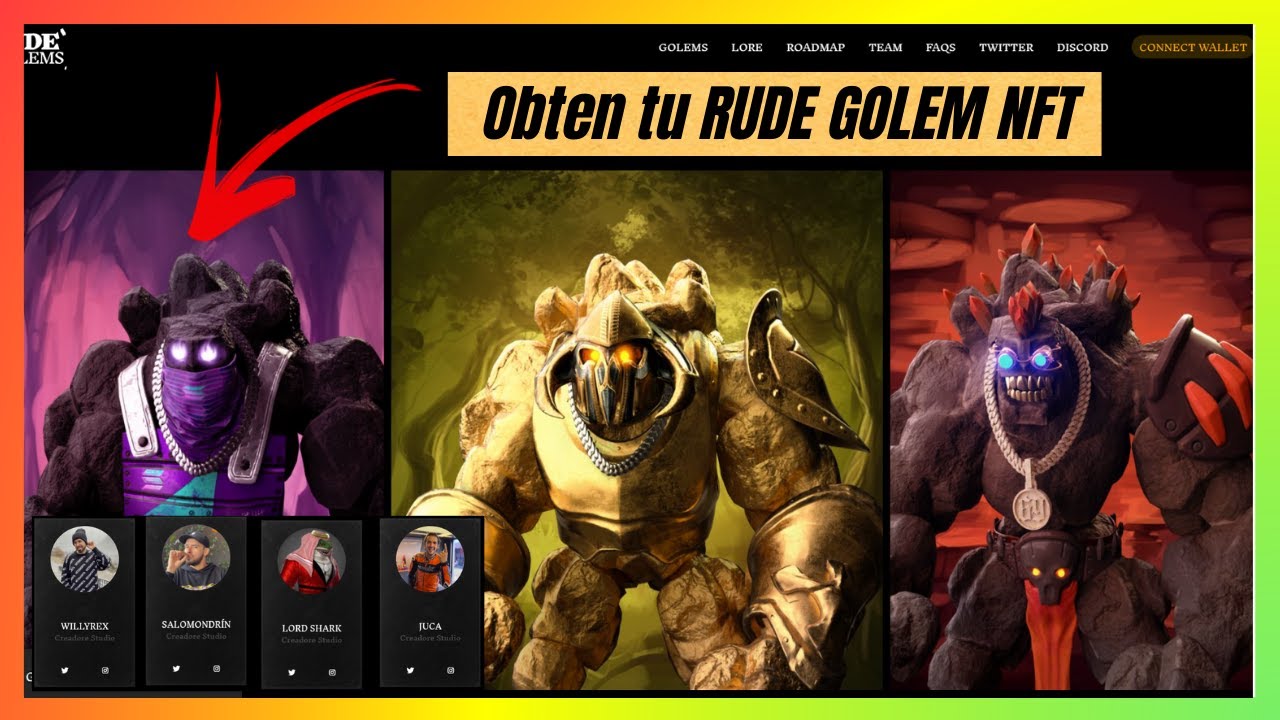RUDE GOLEMS NFT COMO COMPRAR Y QUE BENEFICIOS EXISTEN - YouTube