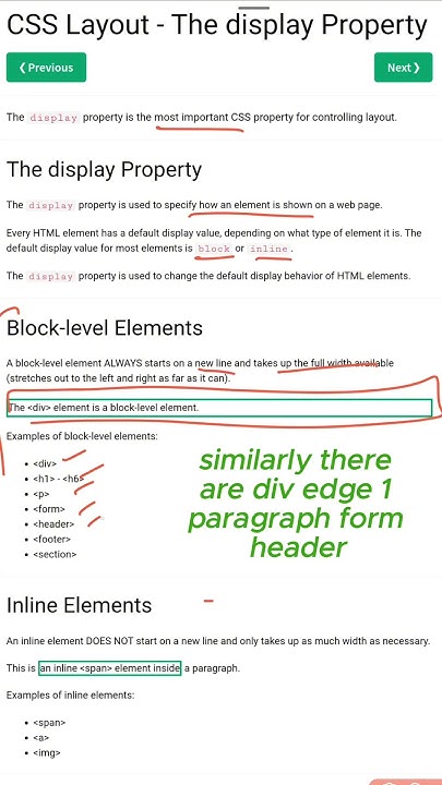 Css Coding 101 11 Css Layout Css Display Property Css Csstutorial