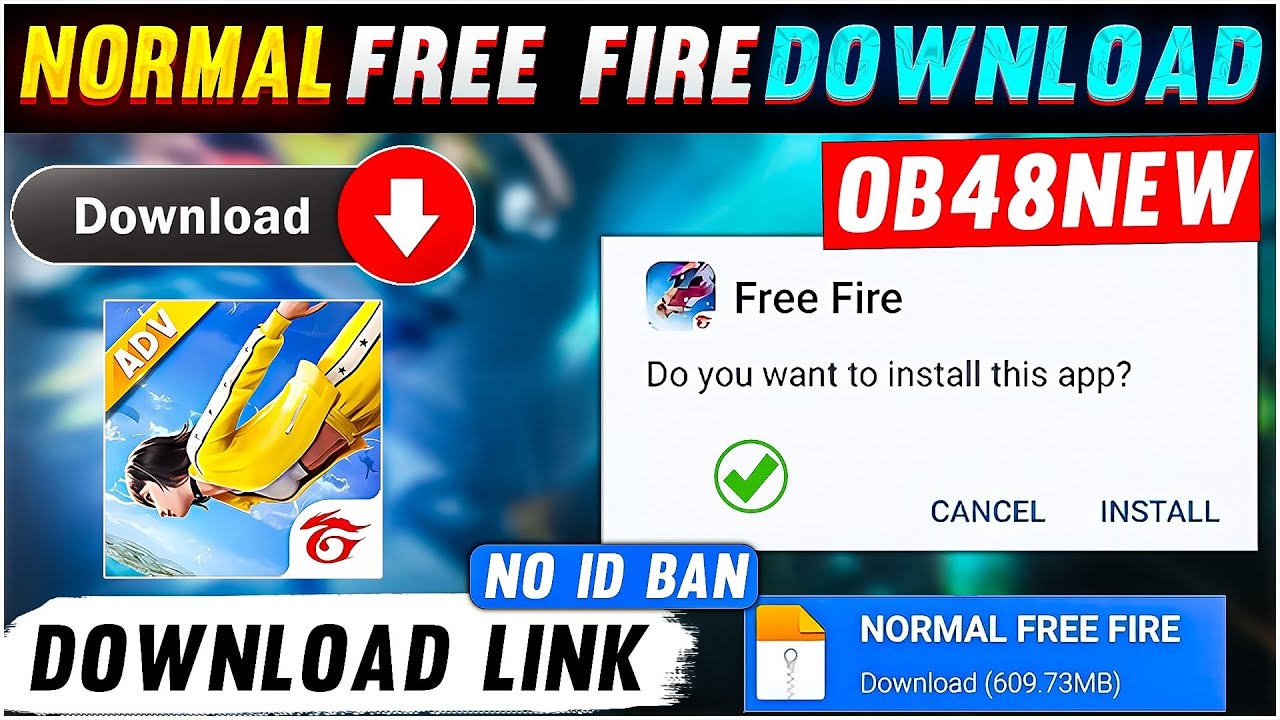 HOW TO DOWNLOAD NORMAL FREE FIRE OB48 BEST VERSION II FREE FIRE OB48 ...