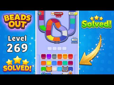 🔴 Beads Out Level 269 Walkthrough (Very Hard) | Orange Crate Wall Solution! 🧩