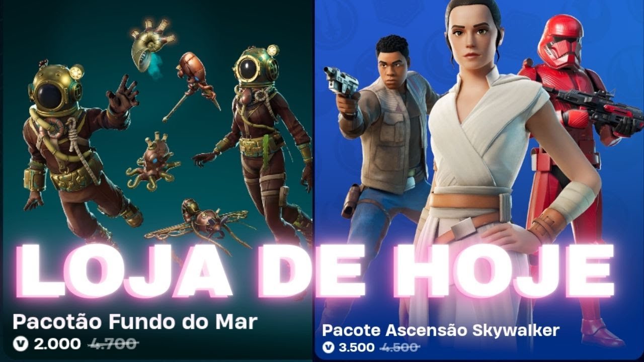 FORTNITE - Ascensão Skywalker e Pacotão Fundo do Mar na Loja do Jogo ...