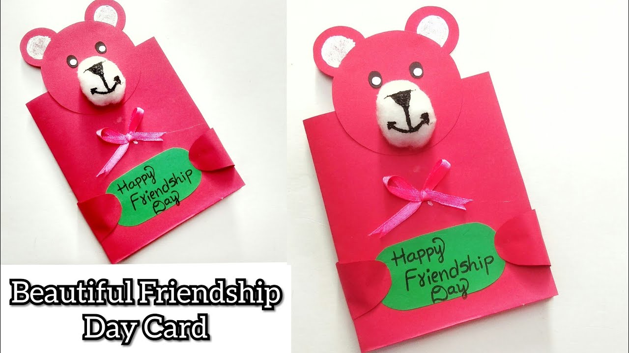 Beautiful Teddy Friendship Day Greeting Card|Friendship Day Gift Idea ...