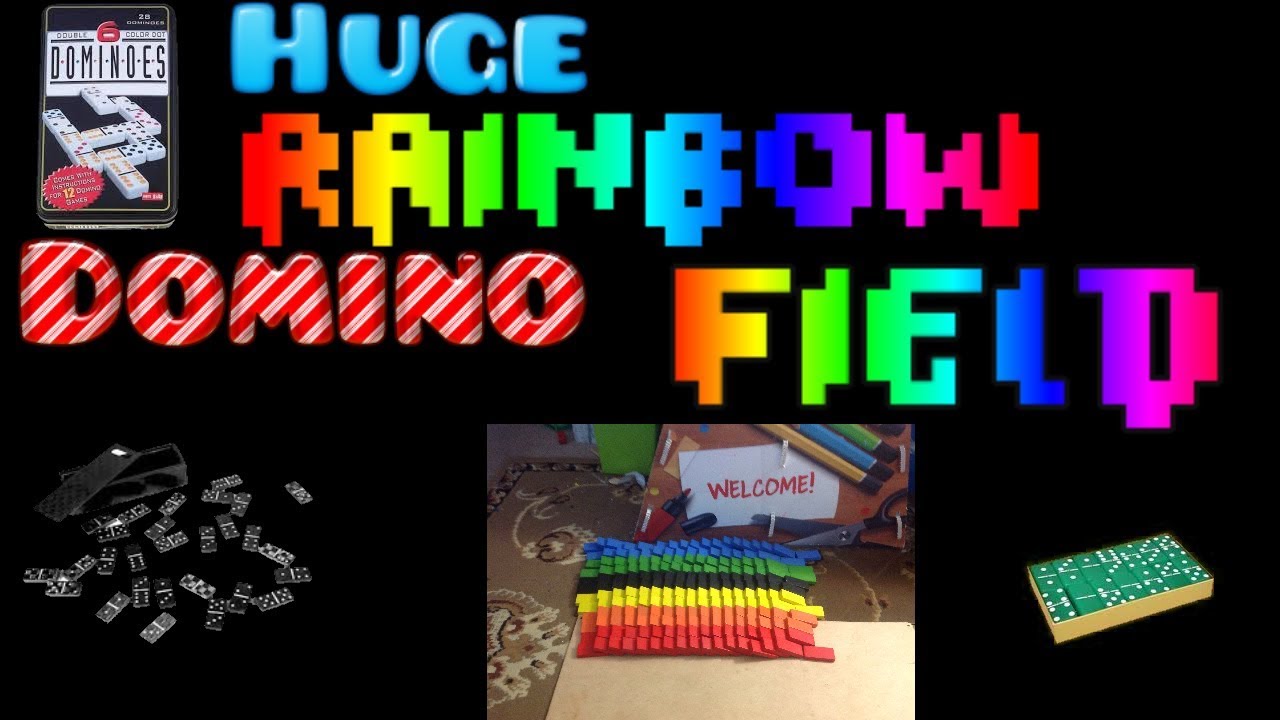 Huge Rainbow Domino Field! - YouTube