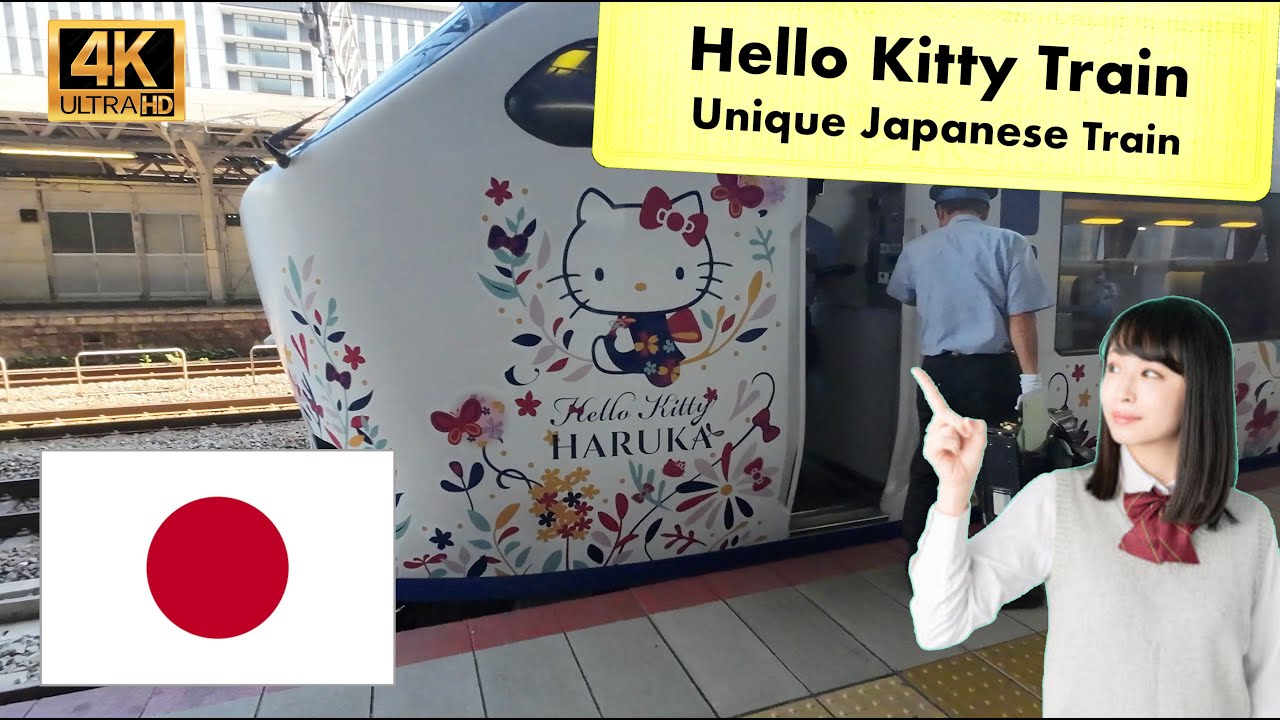 Hello Kitty Haruka Express Train Kyoto Osaka Japan JR West JRPass - YouTube