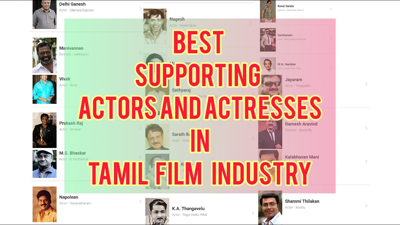 Best supporting actors and actresses in Tamil Film industry - YouTube
