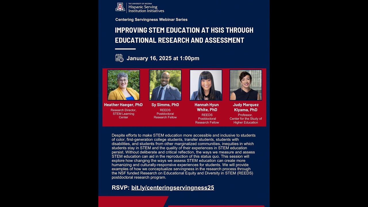 Improving STEM Education at HSIs through Educational Research and Assessment - YouTube