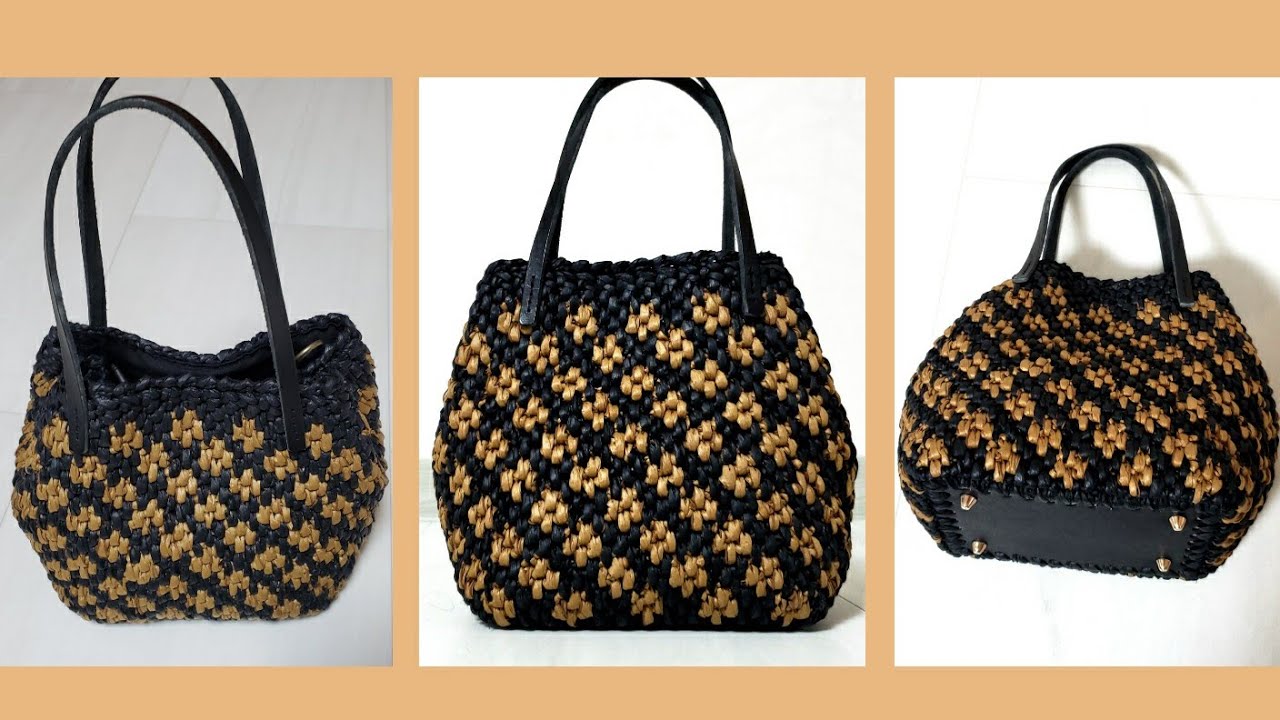 (뜨개질)루피 배색 토드백 (Two color bag ) - YouTube