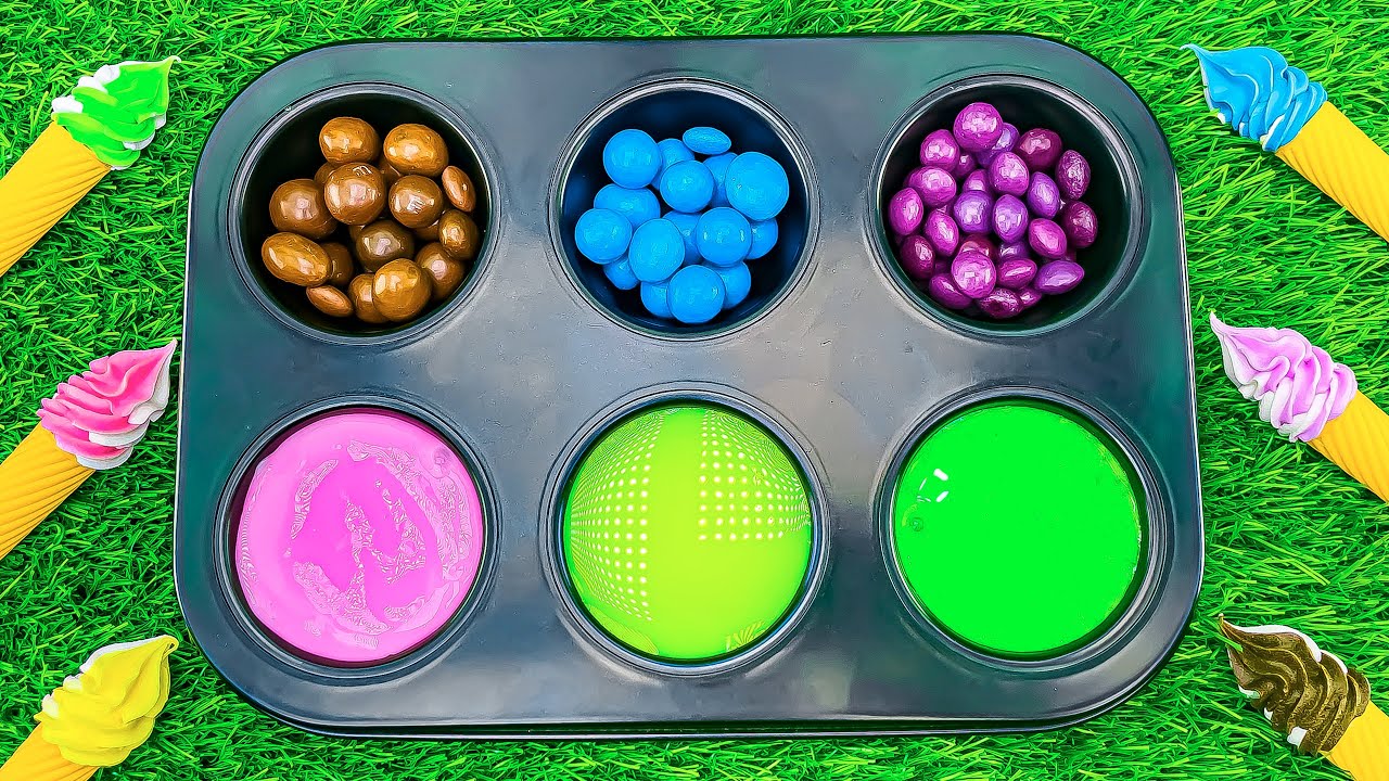 Satisfying Video l How To Make Rainbow Candy with Glitter Slime & Color ...