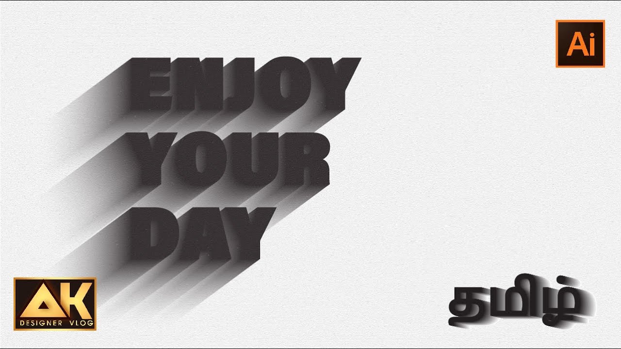 3D Gritty Shadow Text Effect | Adobe Illustrator | Tamil - YouTube