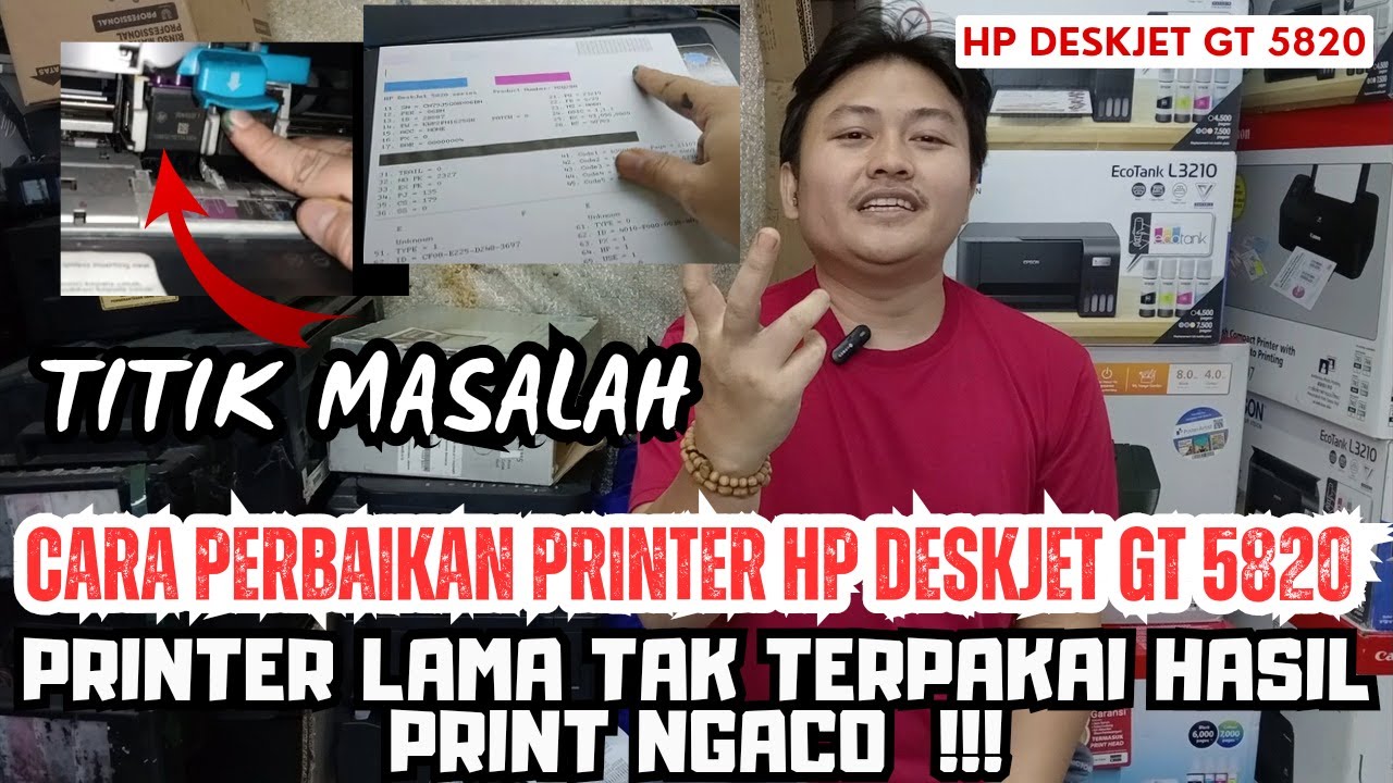 cara perbaikan printer hp deskjet GT 5820 hasil tidak bagus - YouTube