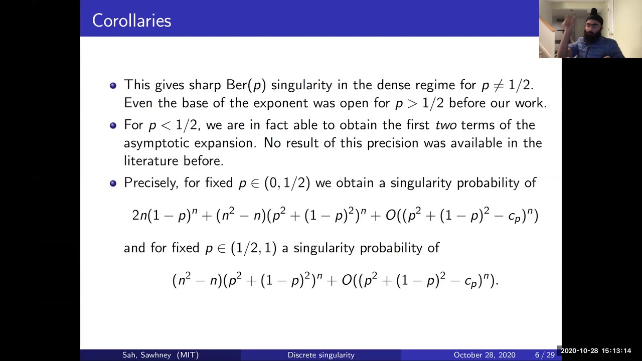 Ashwin Sah and Mehtaab Sawhney Singularity of discrete random matrices ...