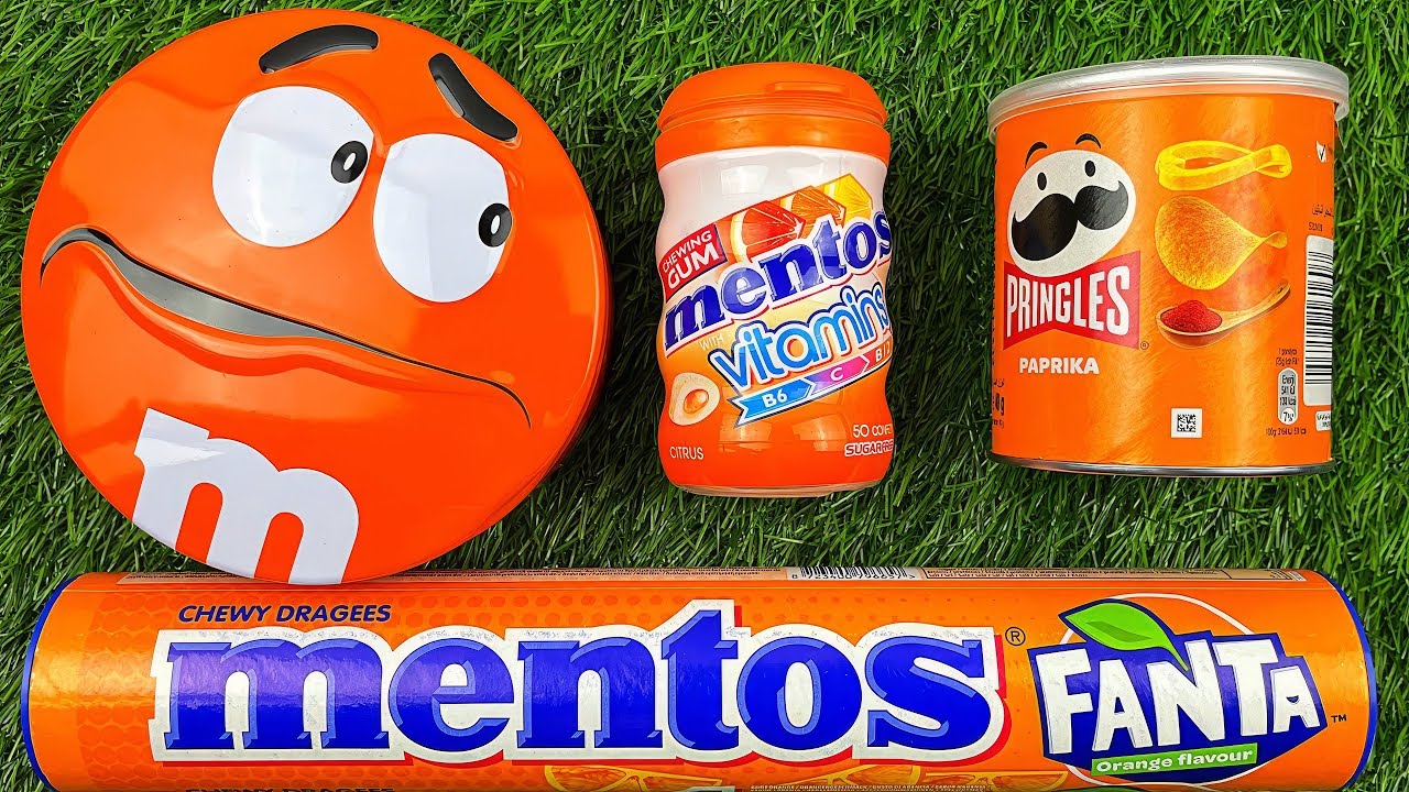 Satisfying Video | 🧡 ORANGE M&Ms and Mentos | ASMR | Satisfying Video ...