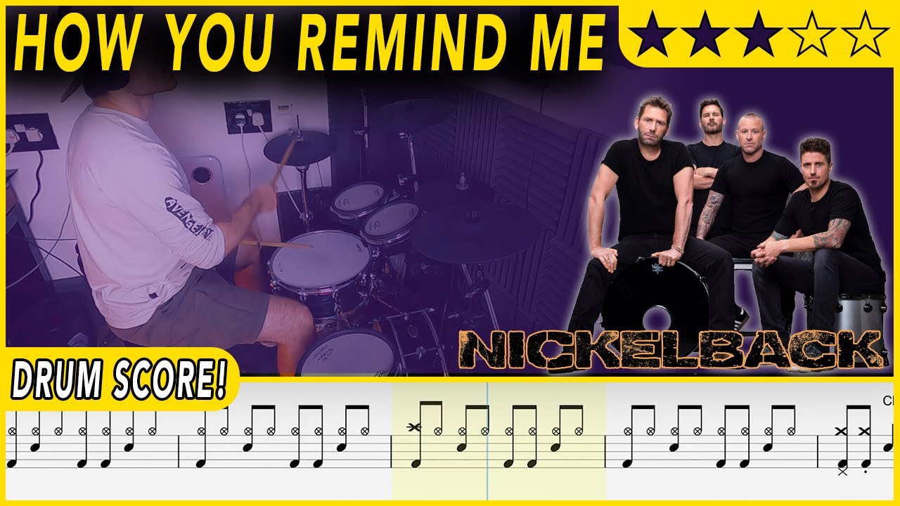 How You Remind Me - Nickelback | DRUM SCORE Sheet Music | #352 DRUMSCRIBE - YouTube
