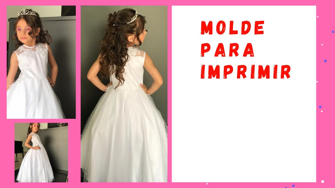 MOLDE grátis VESTIDO INFANTIL tamanho 7 anos - YouTube