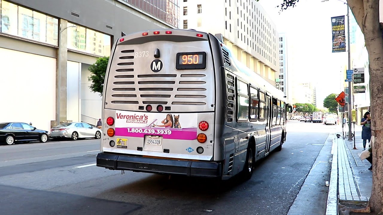 LACMTA 2010 NABI 45C-LFW CNG "Compobus" 8373 & 8392 On The 910 & 950 J ...