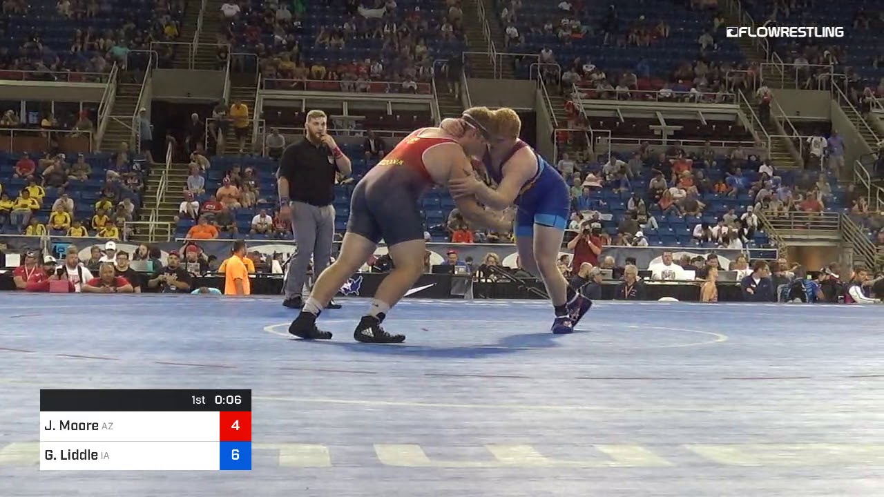 285 Lbs Semis Jacob Moore Arizona Vs Griffin Liddle Iowa - YouTube