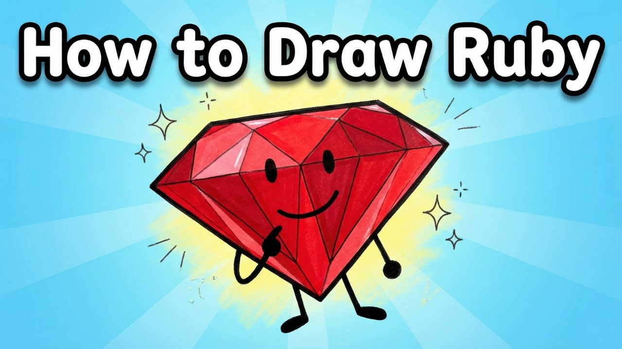Drawing Ruby with Crayons! ️ BFDI-Style Art Step by Step - YouTube