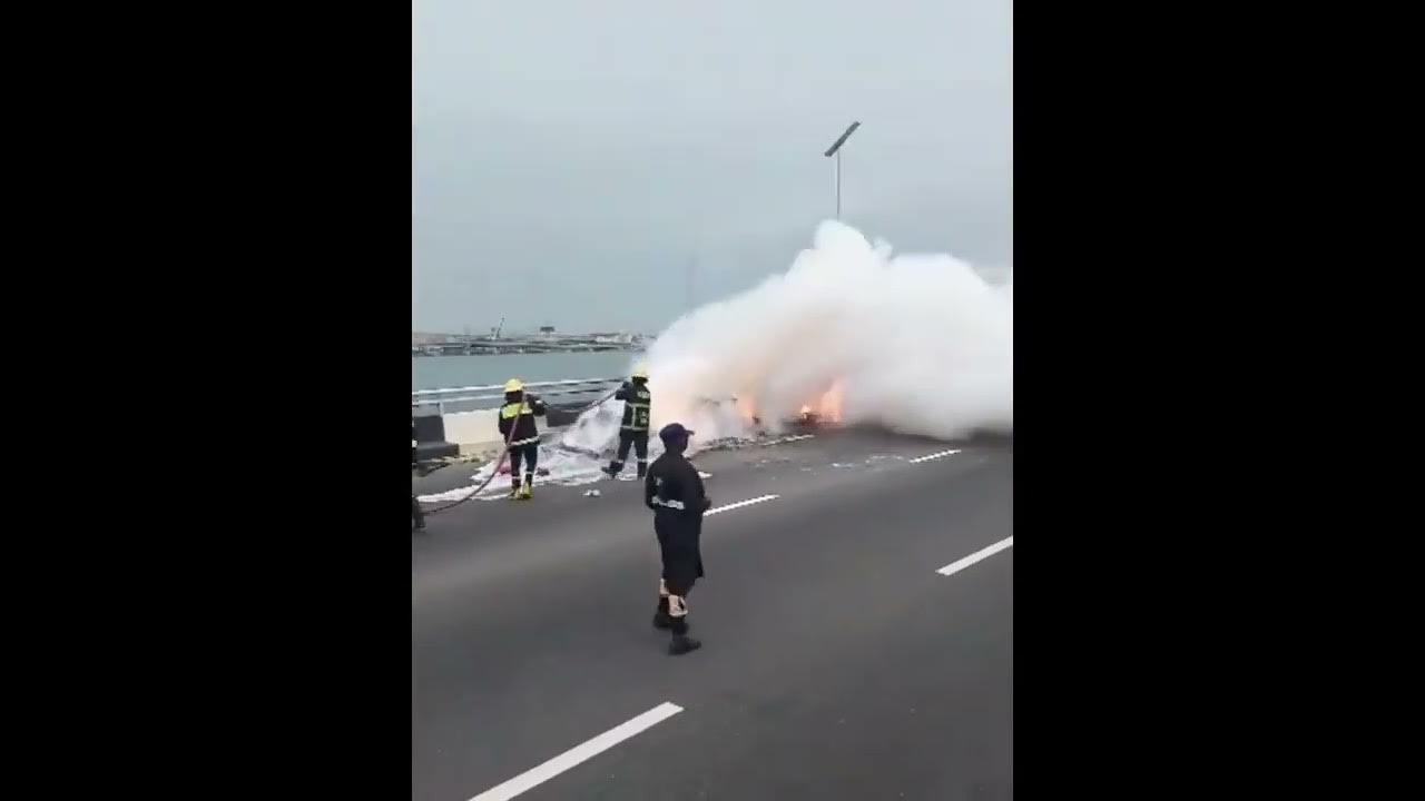 Darey Art Alade was involved in a car fire accident on Third mainland ...