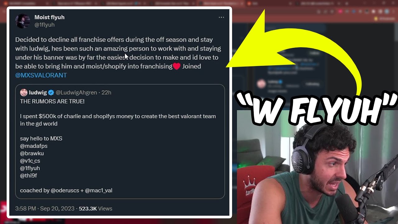 Tarik Reacts To flyuh rejecting franchise offers to stay with Moist ...