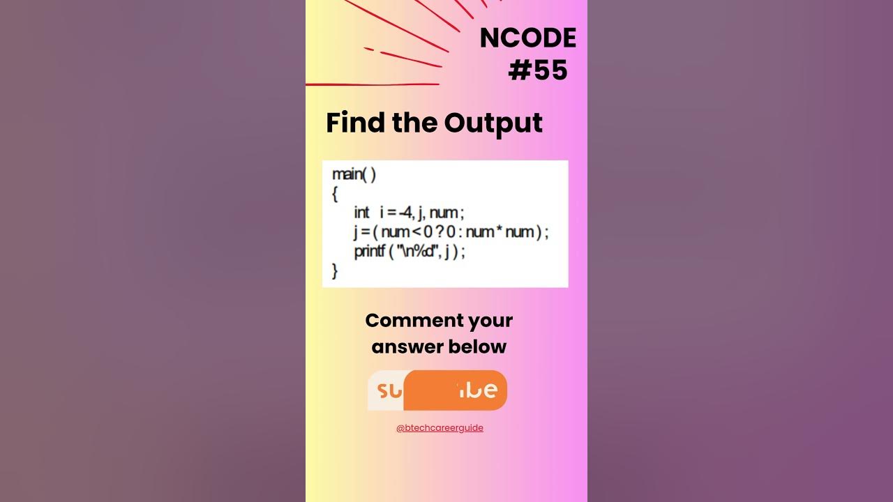 NCODE #55 | Find the Output | Comment your Answer Below | #coding #ncodeseries #ncode #coding # ...