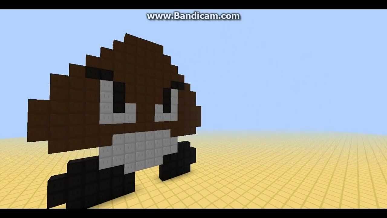 Minecraft - Pixel art (Goomba) - YouTube