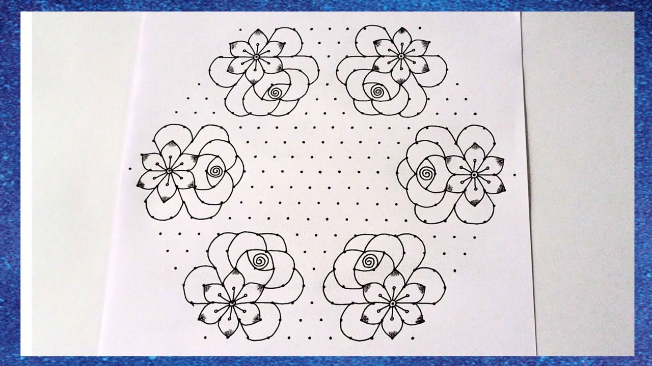 dot kolam designs big/pulli kolam design/big kolam designs with dots ...