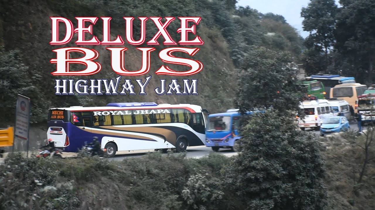 Deluxe Bus At Traffic Jam ll Night Bus ll Long Route ll - YouTube