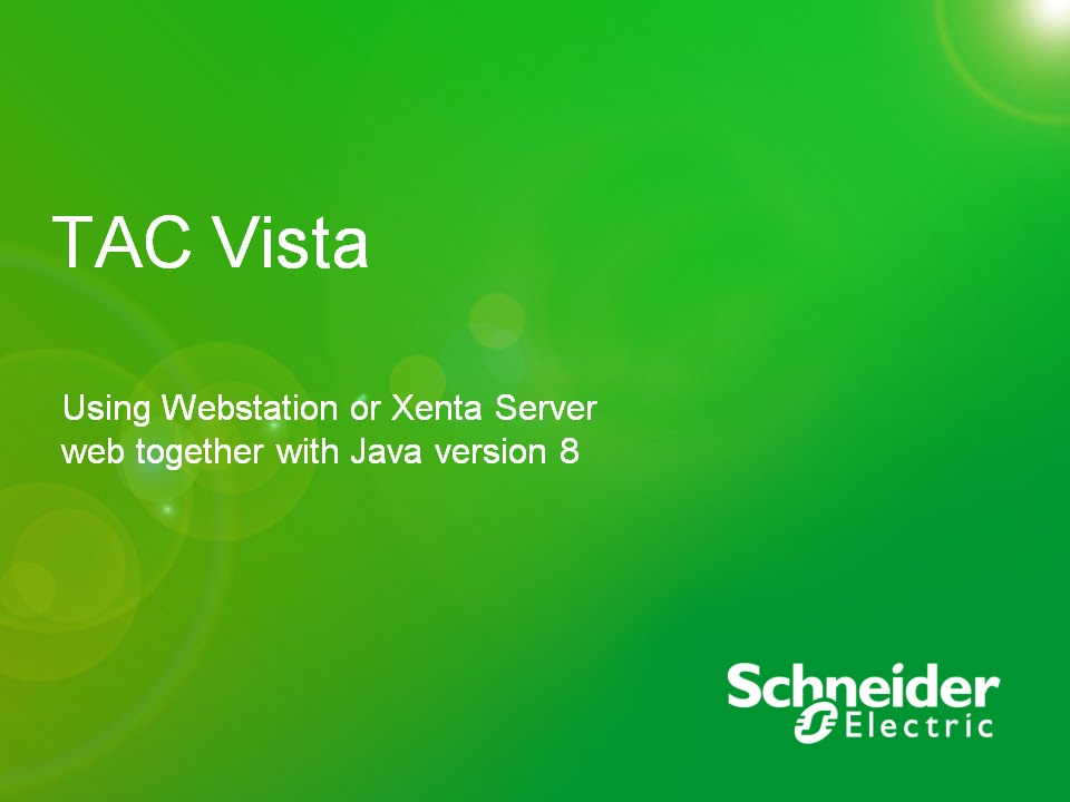 TAC Vista :: Webstation :: Xenta Server :: Java 8 - YouTube
