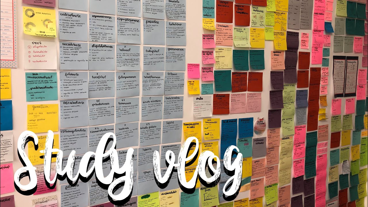STUDY VLOG + tudo sobre a minha parede de post its | StudyTiips - YouTube