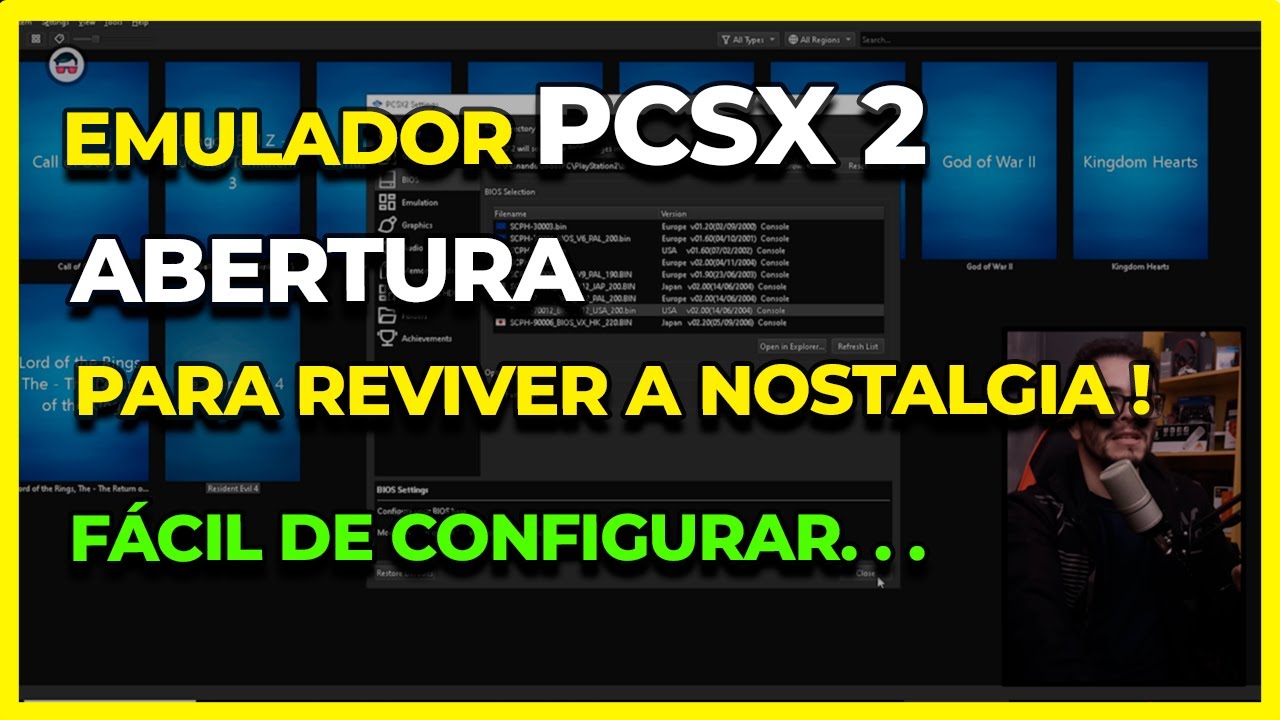 EMULADOR PCSX2 de PLAYSTATION 2, como CONFIGURAR a ABERTURA nostálgica ...