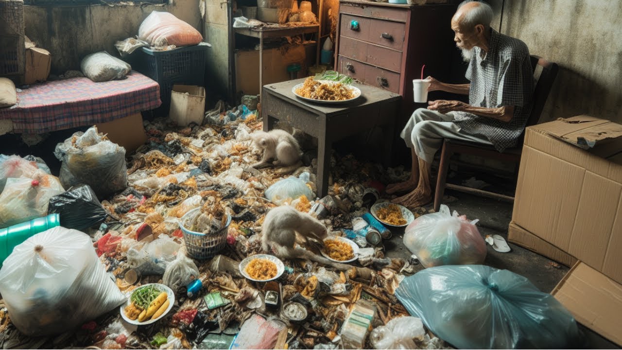 🧓The Old Man Is Frantically Picking Up Trash, And His Son Is Helpless ...