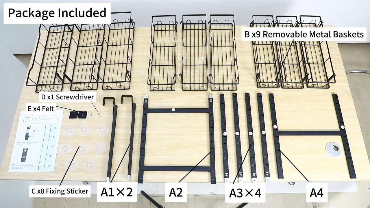 9 Tier Over The Door Pantry Organizer Rack-Installation Manual - YouTube