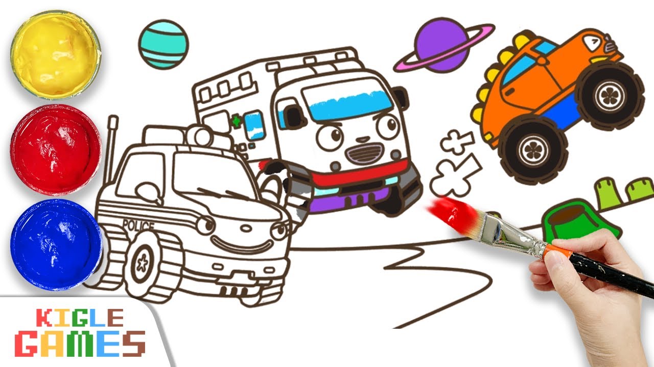 Ambulance, Police Car VS Monster Truck Fight! | Tayo Bus Heavy Vehicles ...