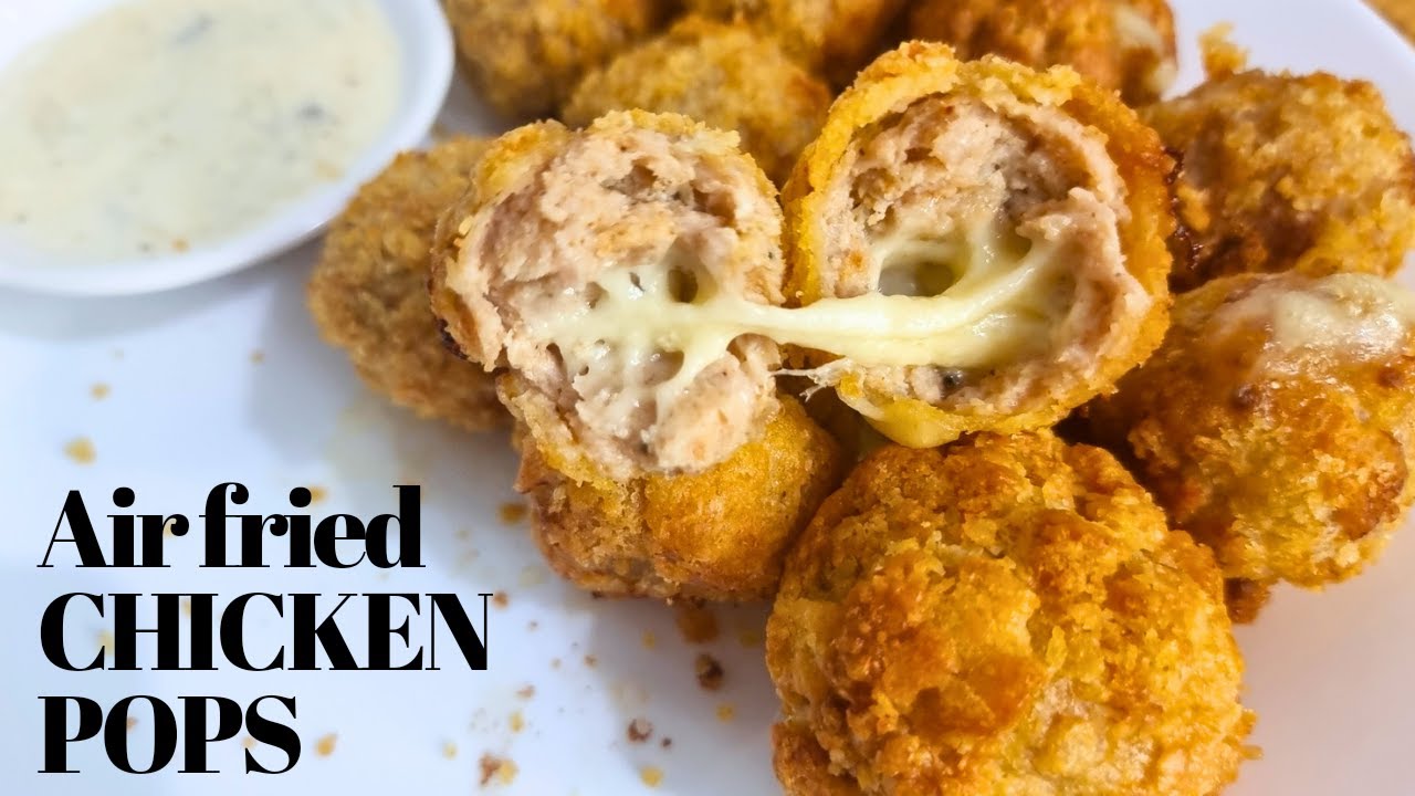 Air fried Chicken Pops / Cheesy Chicken Popcorn / Air fryer Recipe ...