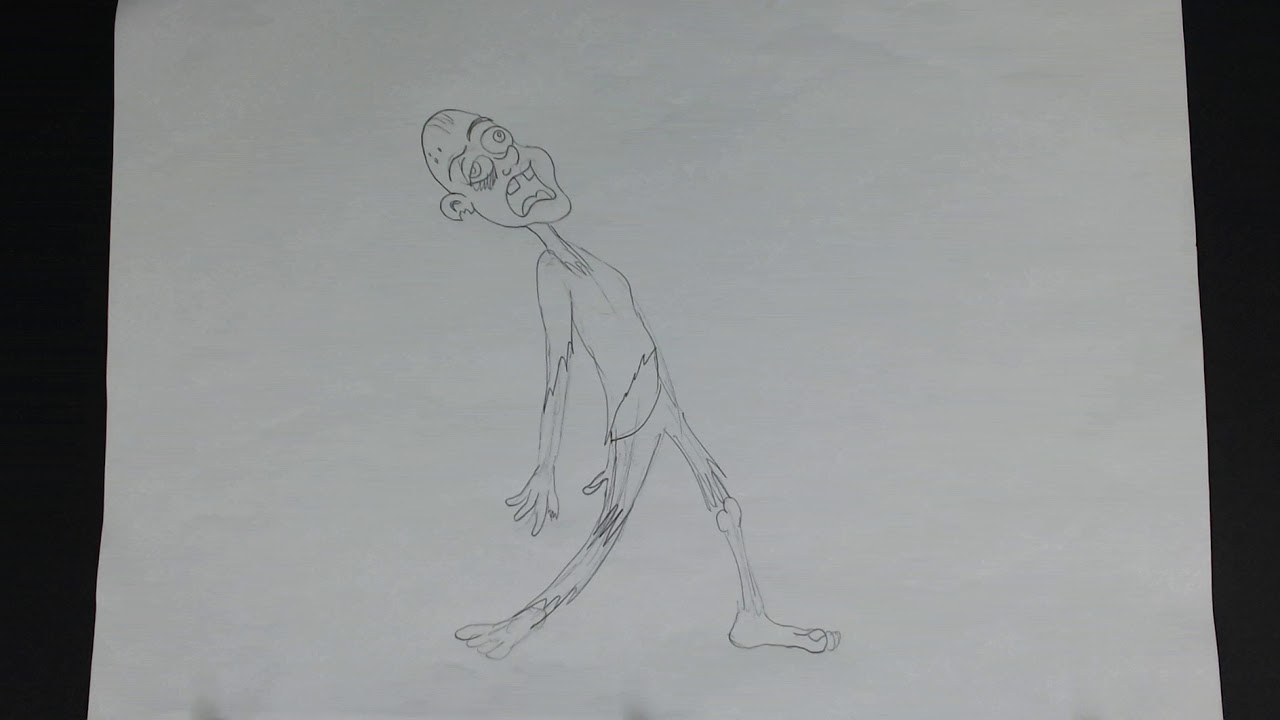 Rough Zombie Walk Animation (shot on 16 fps) - YouTube