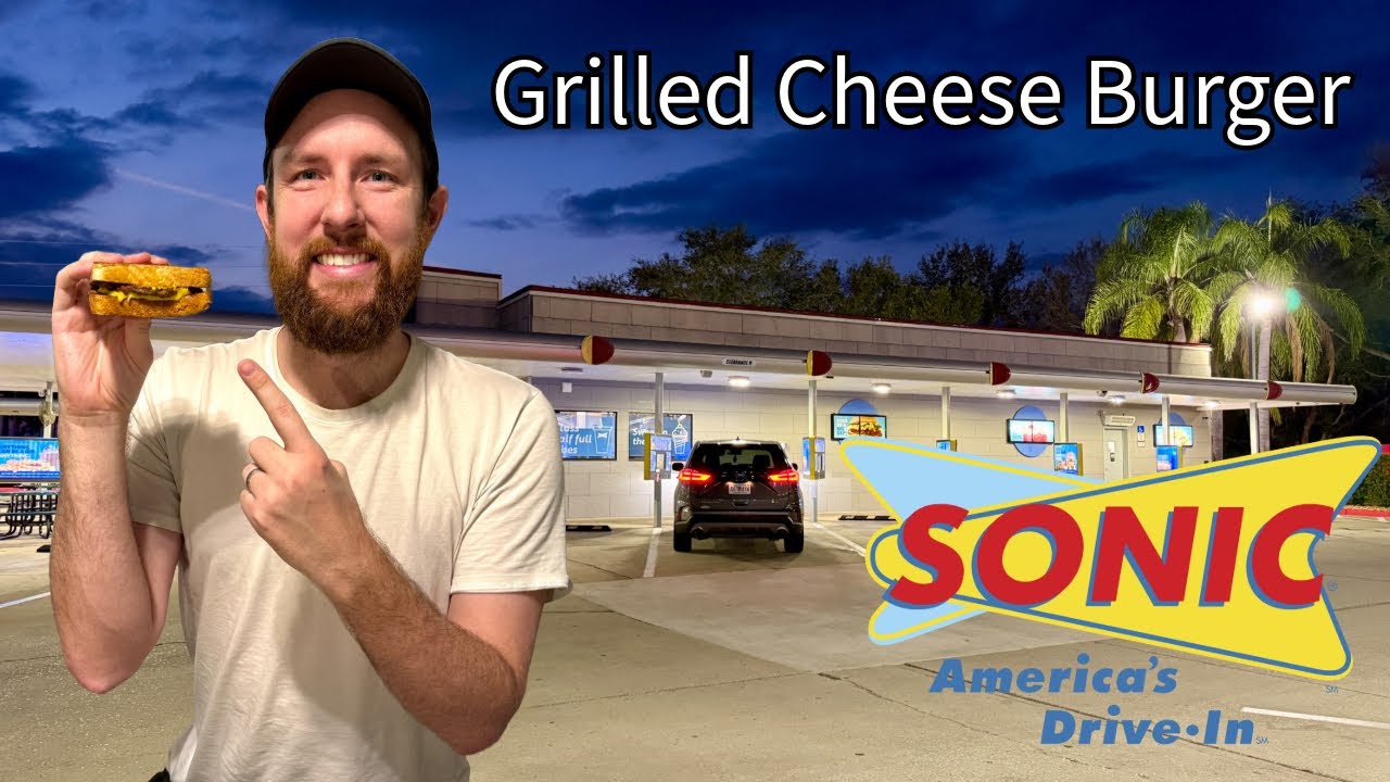 Trying the Sonic Grilled Cheese Burger for the First Time - YouTube