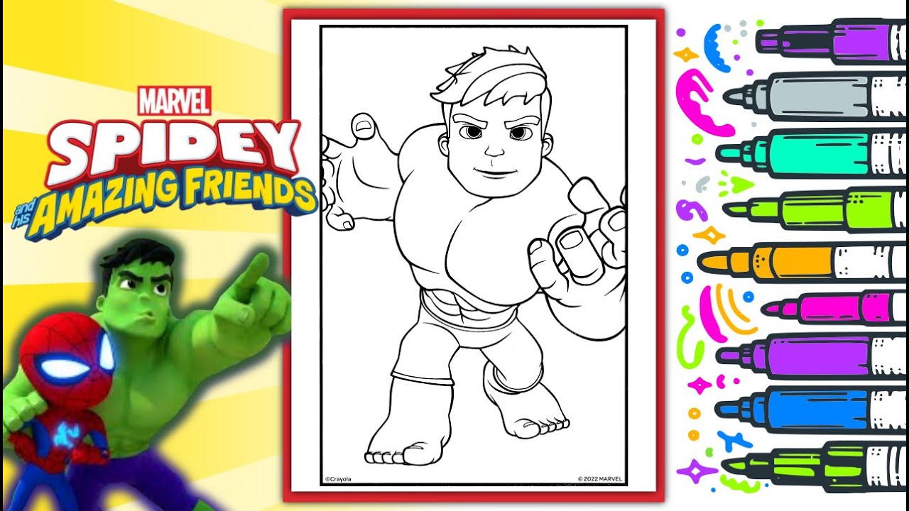 Coloring Spidey and his Amazing Friends Hulk | Disney Coloring Pages ...