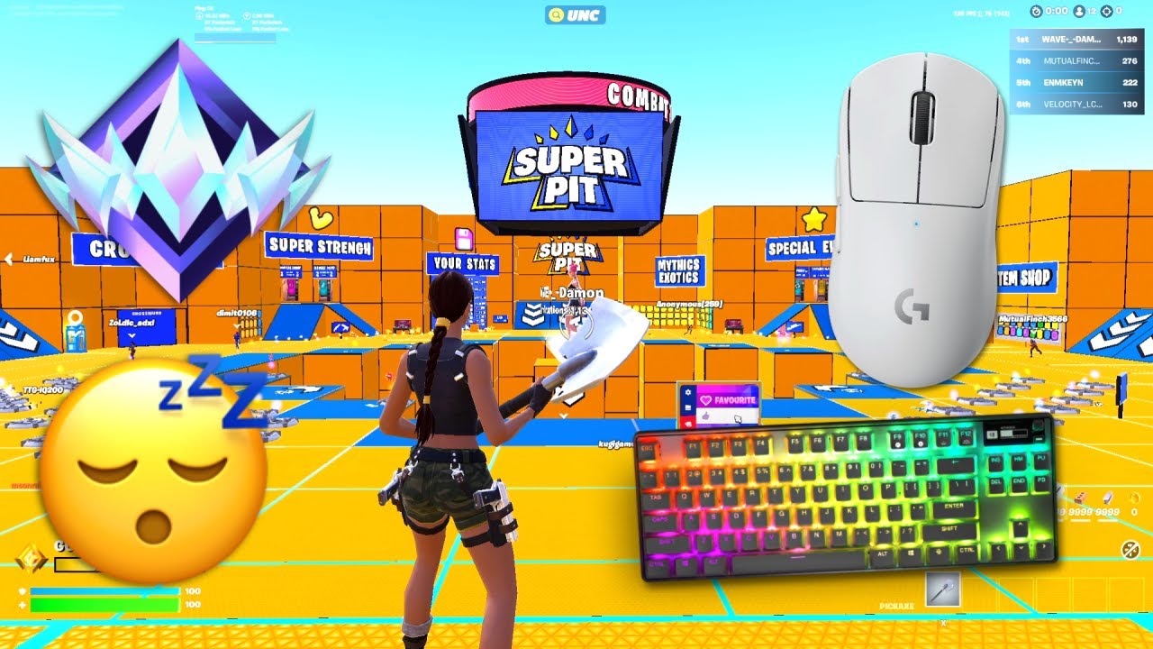 Fortnite Super Pit Lara Croft (2000S)👑 Apex Pro TKL Keyboard ASMR😴 Best ...