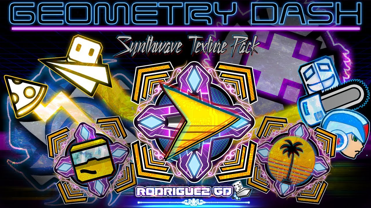 EPIC SYNTHWAVE TEXTURE PACK | GEOMETRY DASH 2.11 | Android & Steam ...