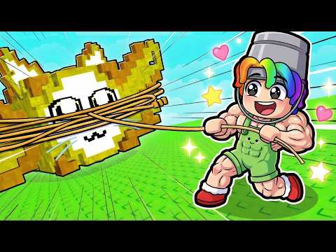 DUNDUN MENJADI BEROTOT DAN NARIK LUCKY BLOCK YANG BERAT BANGET !! - ROBLOX INDONESIA