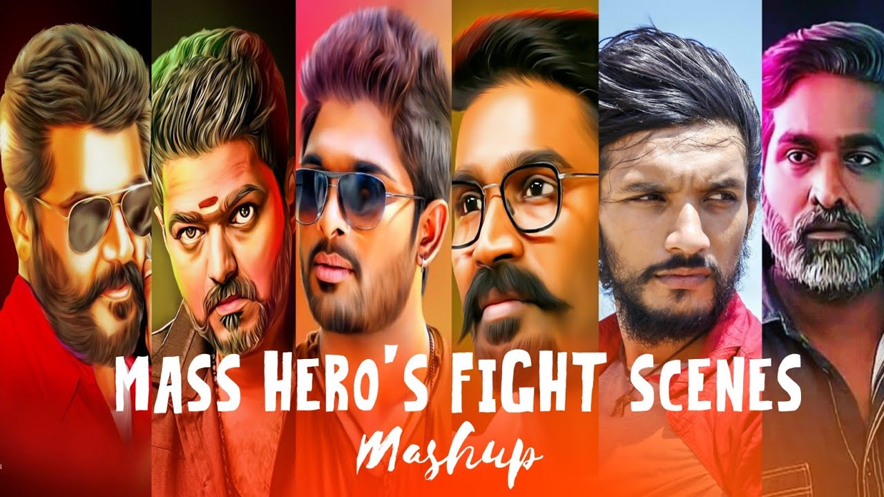 Mass Hero's Fight Scenes Mashup status Tamil||Ajith Vijay Dhanush ...