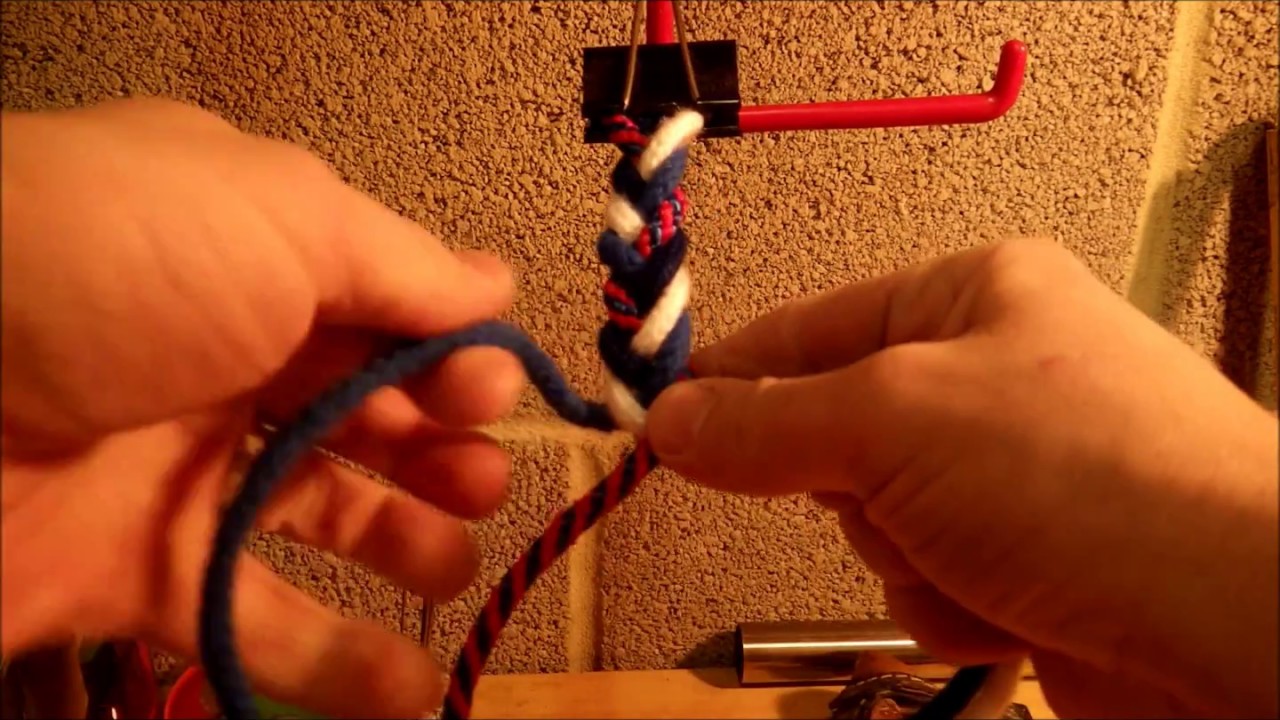 four stranded flat plait or braid - YouTube